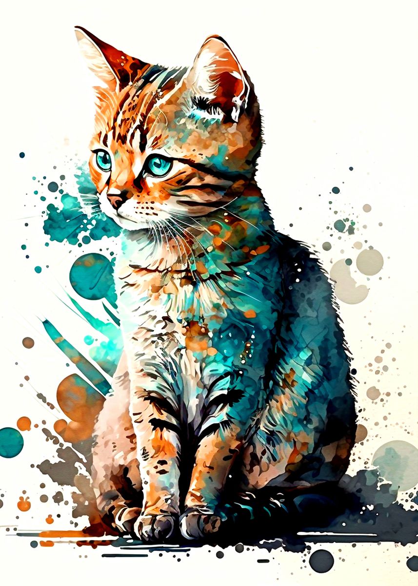 'Cat' Poster, picture, metal print, paint by set more | Displate