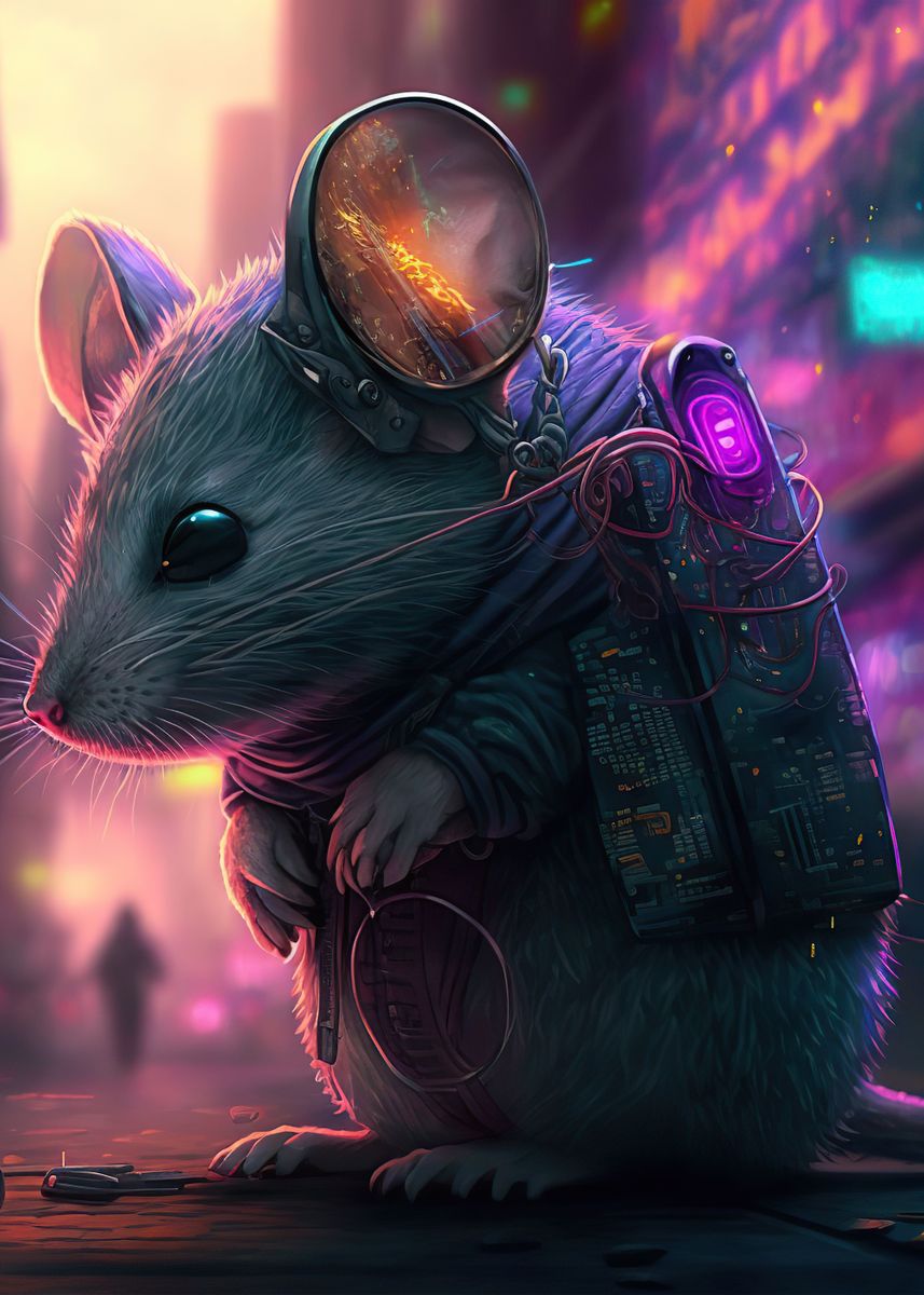 'Mouse Cyberpunk' Poster, picture, metal print, paint by Ahmet Thorpe ...
