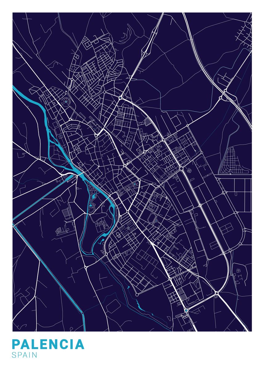 'Palencia City Map' Poster, picture, metal print, paint by Trulaf ...