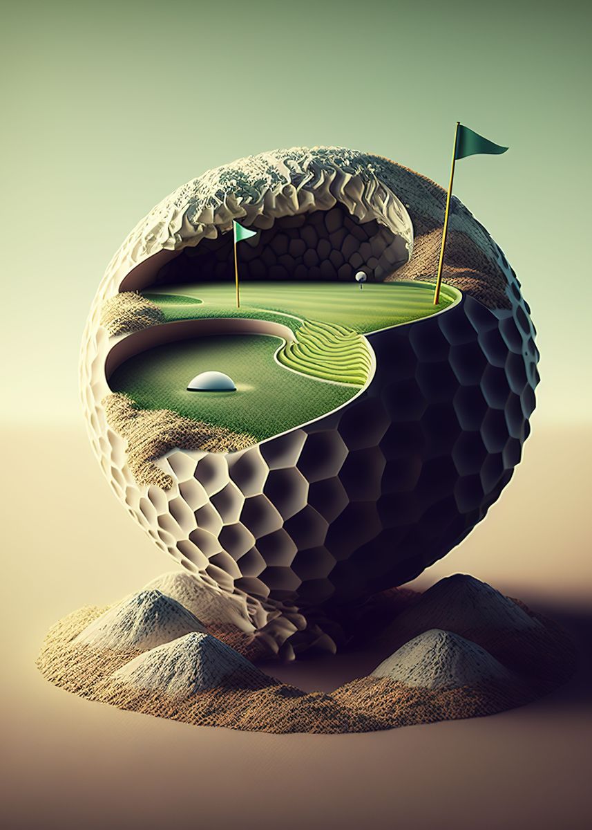 'golf course' Poster, picture, metal print, paint by Zachariah Stacey ...