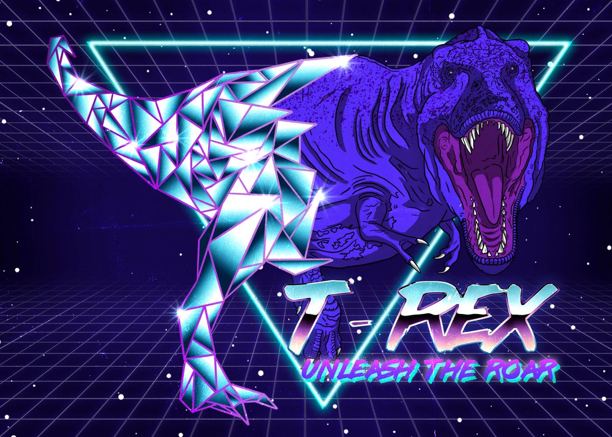 'Chrome Tyrannosaurus Rex' Poster by Fat Rat | Displate