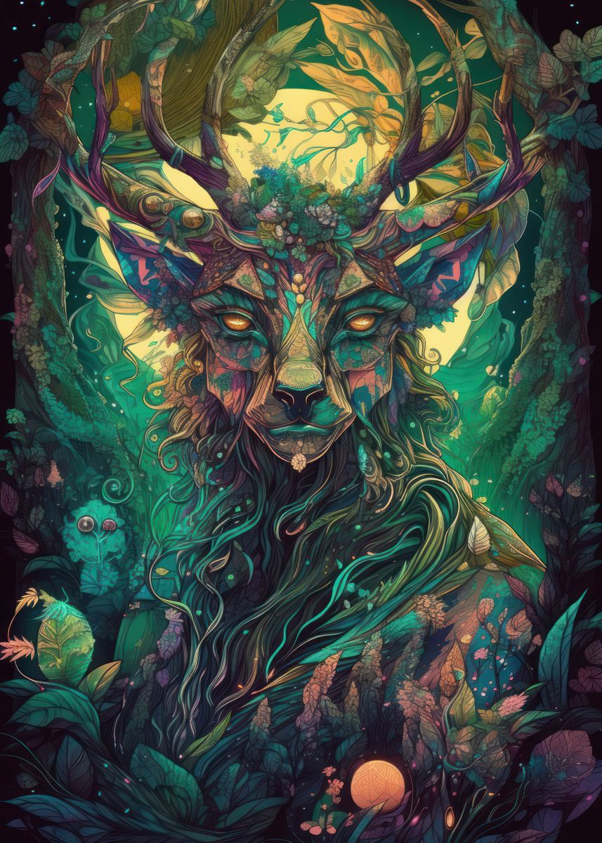 'Spirit of the Forest 10' Poster, picture, metal print, paint by ...
