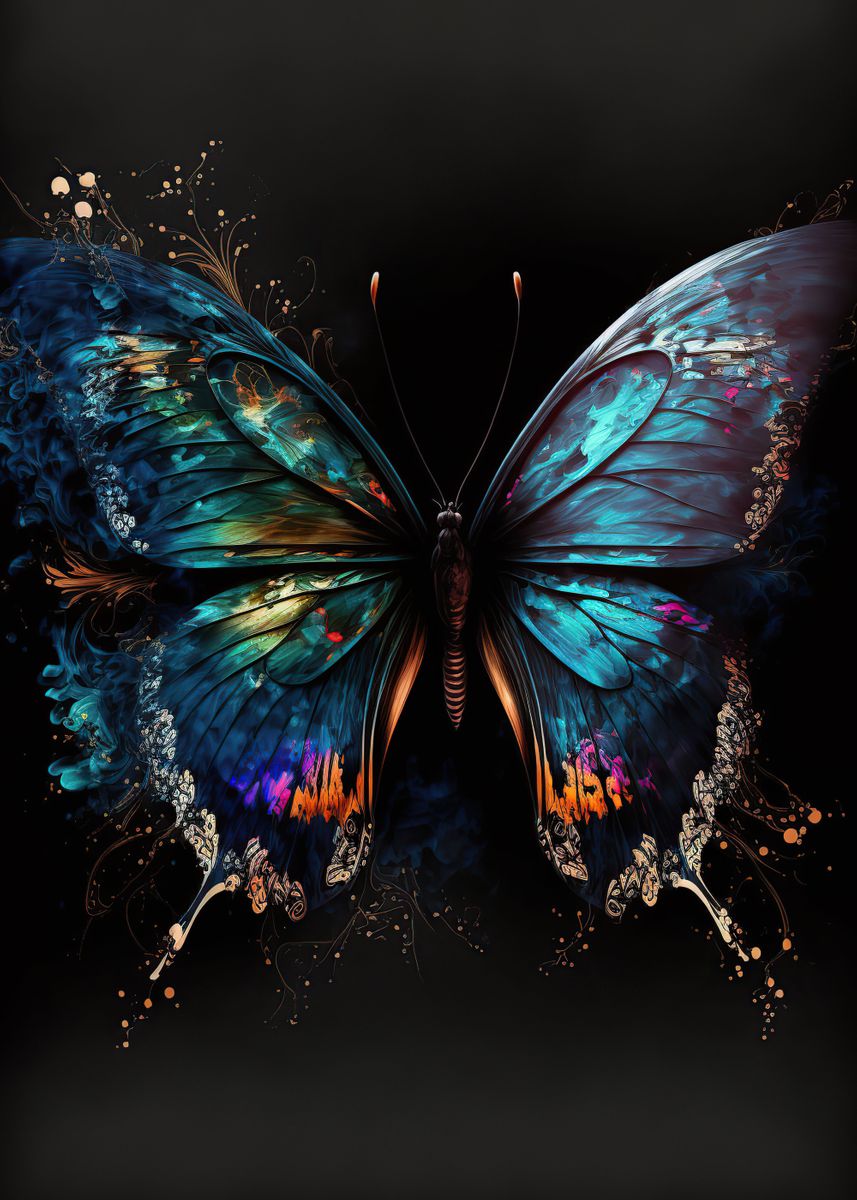 'Colorful butterfly' Poster, picture, metal print, paint by Ana Calvert ...