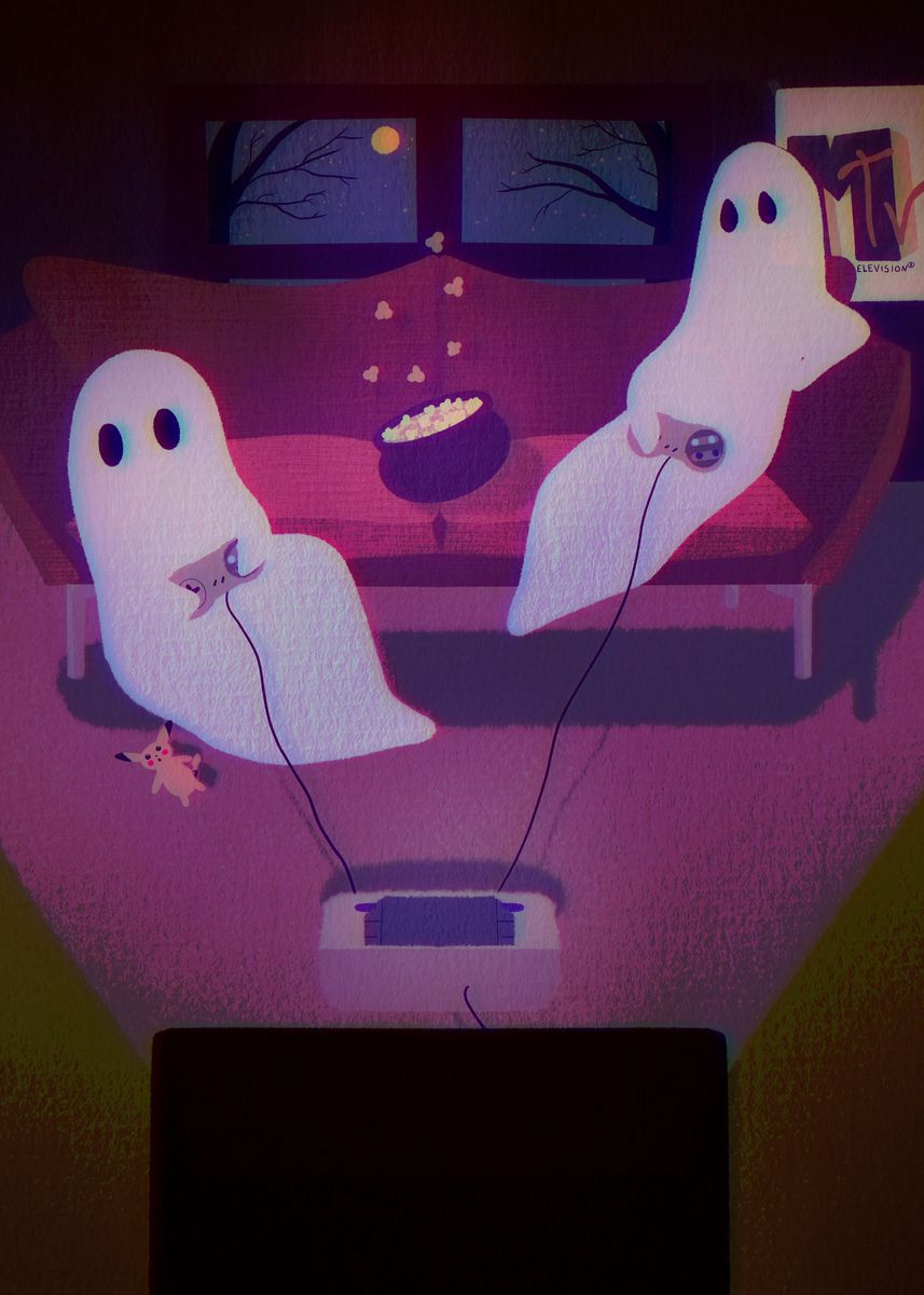 '90s Ghosts' Poster, picture, metal print, paint by Doodles By Clo ...
