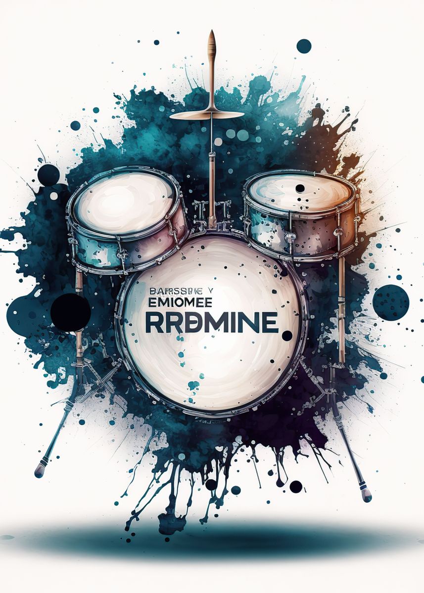 'Drum' Poster, picture, metal print, paint by Rida Santos | Displate