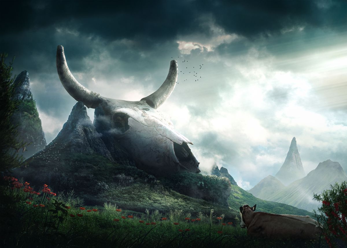 'Giant Skull' Poster by Michael de Groot | Displate