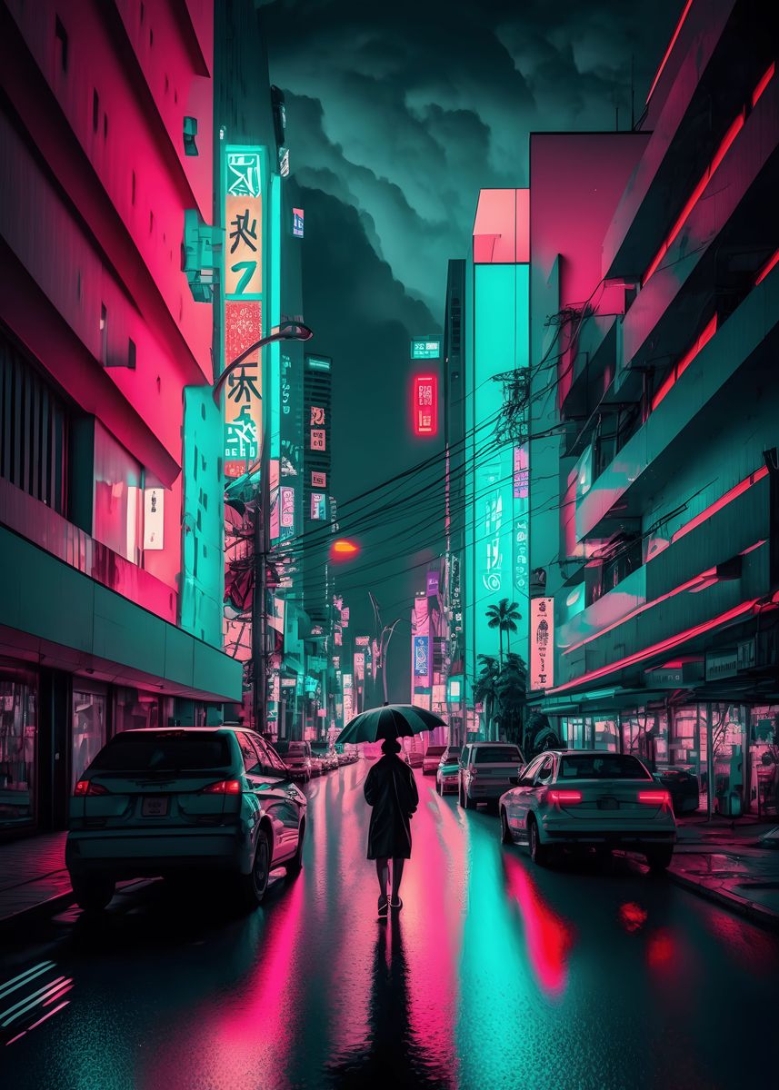 'Neon Light' Poster, picture, metal print, paint by Marcelo Vieira ...