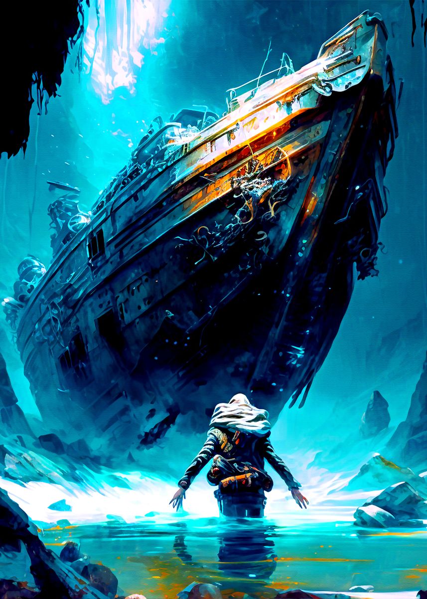 'Fantasy Ship' Poster, picture, metal print, paint by nhatsk min | Displate