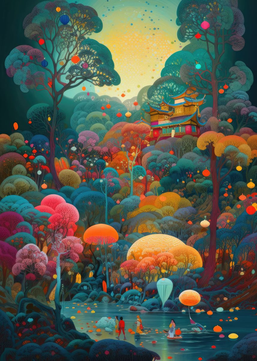 'Japanese Colorful Digital' Poster, picture, metal print, paint by ...