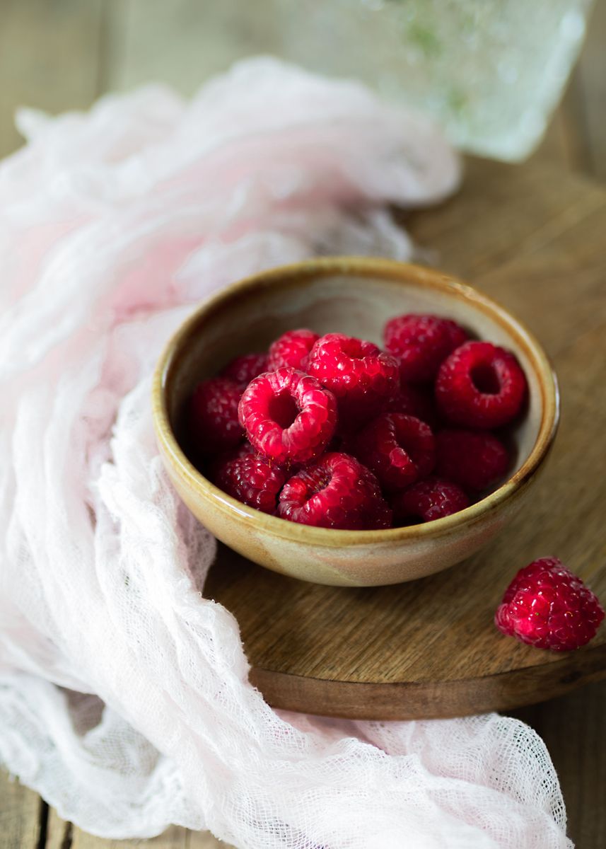 'Raspberries' Poster, picture, metal print, paint by Malwina Lewinska ...