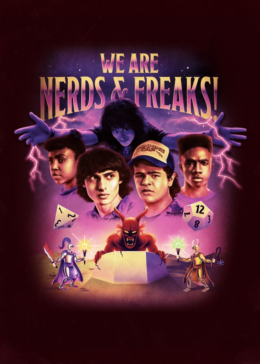 'Nerds & Freaks' Poster, picture, metal print, paint by Stranger Things ...