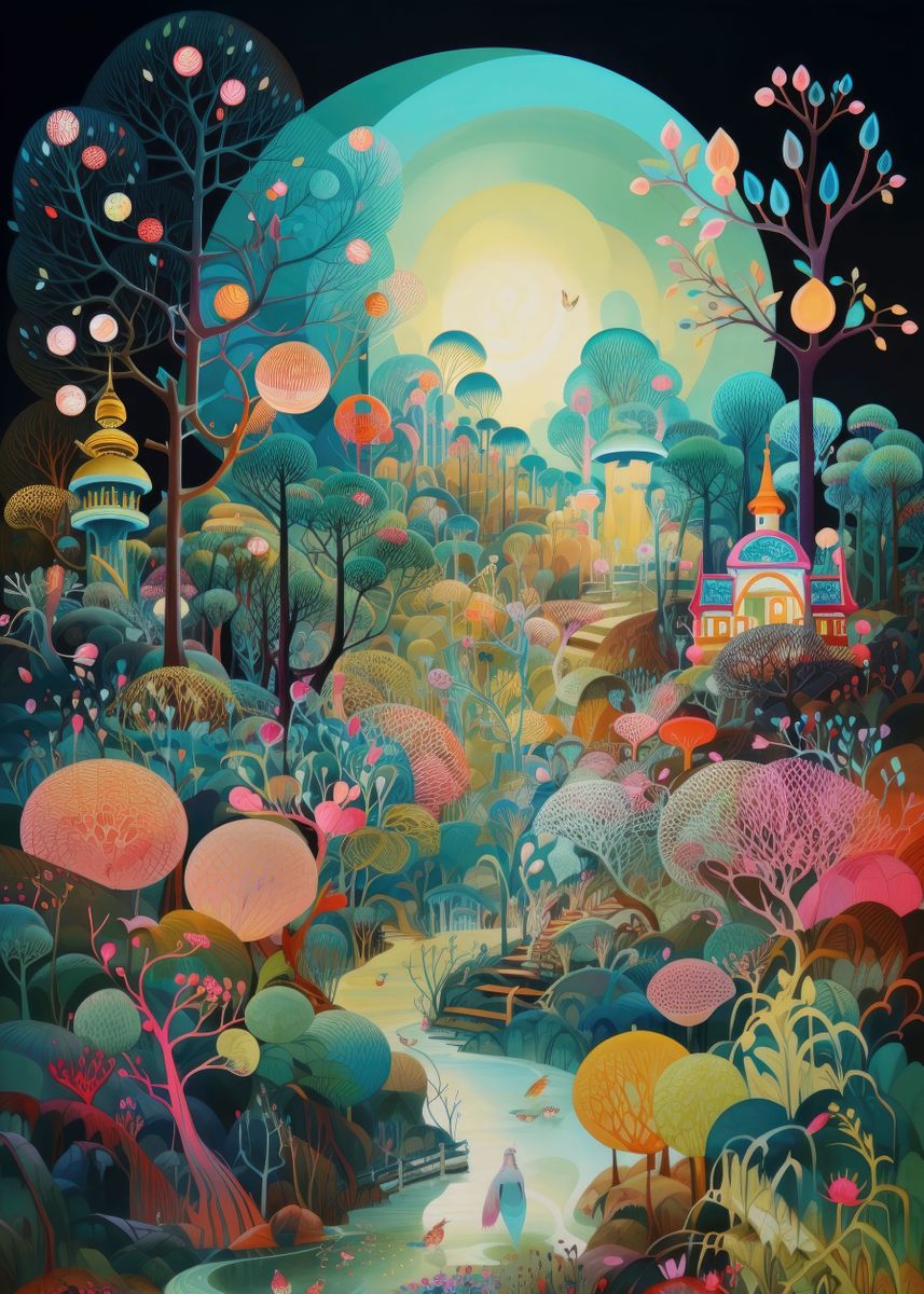 'Colorful digital drawing' Poster, picture, metal print, paint by ...