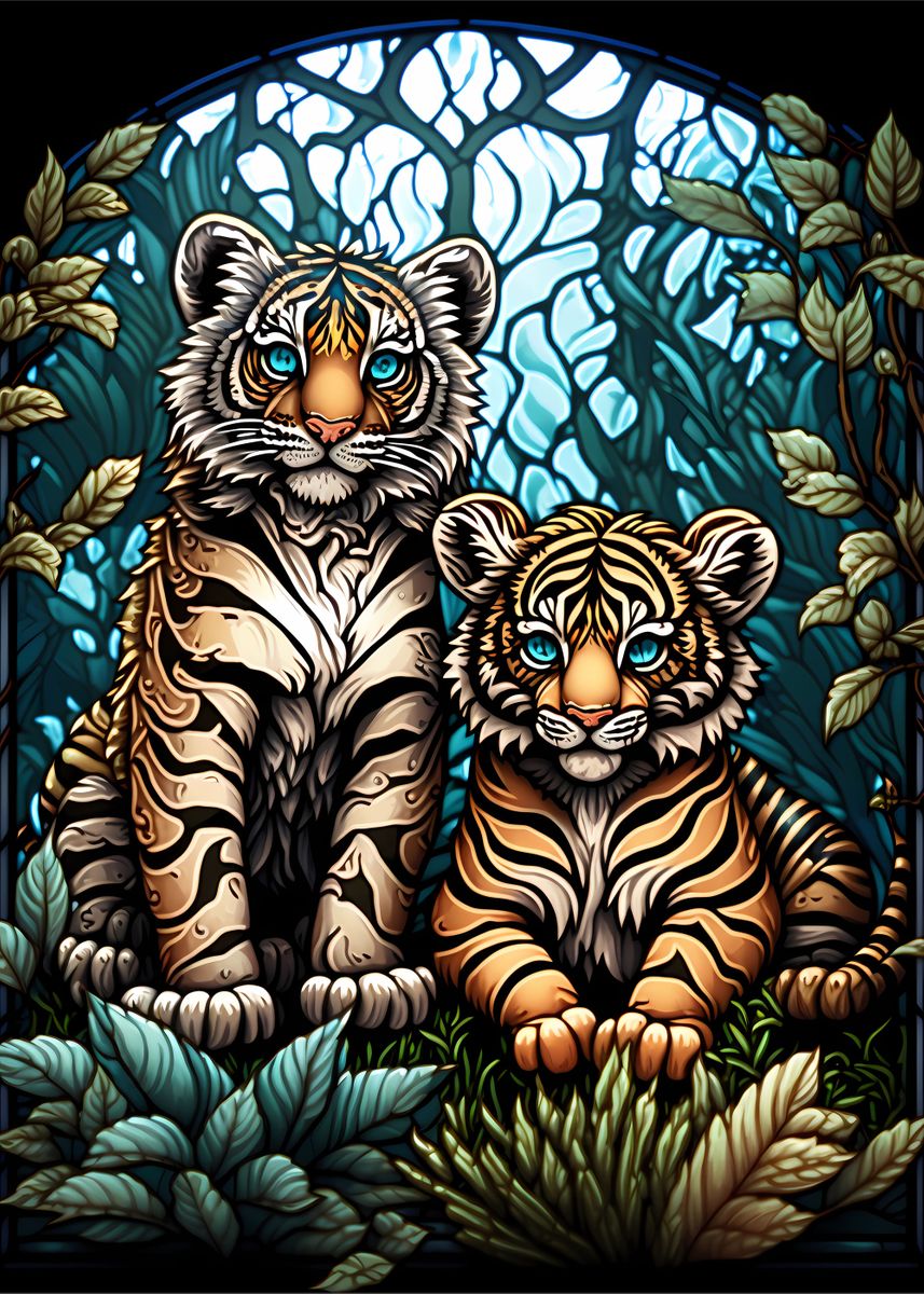 'Enchanted kingdom Tiger' Poster, picture, metal print, paint by ...