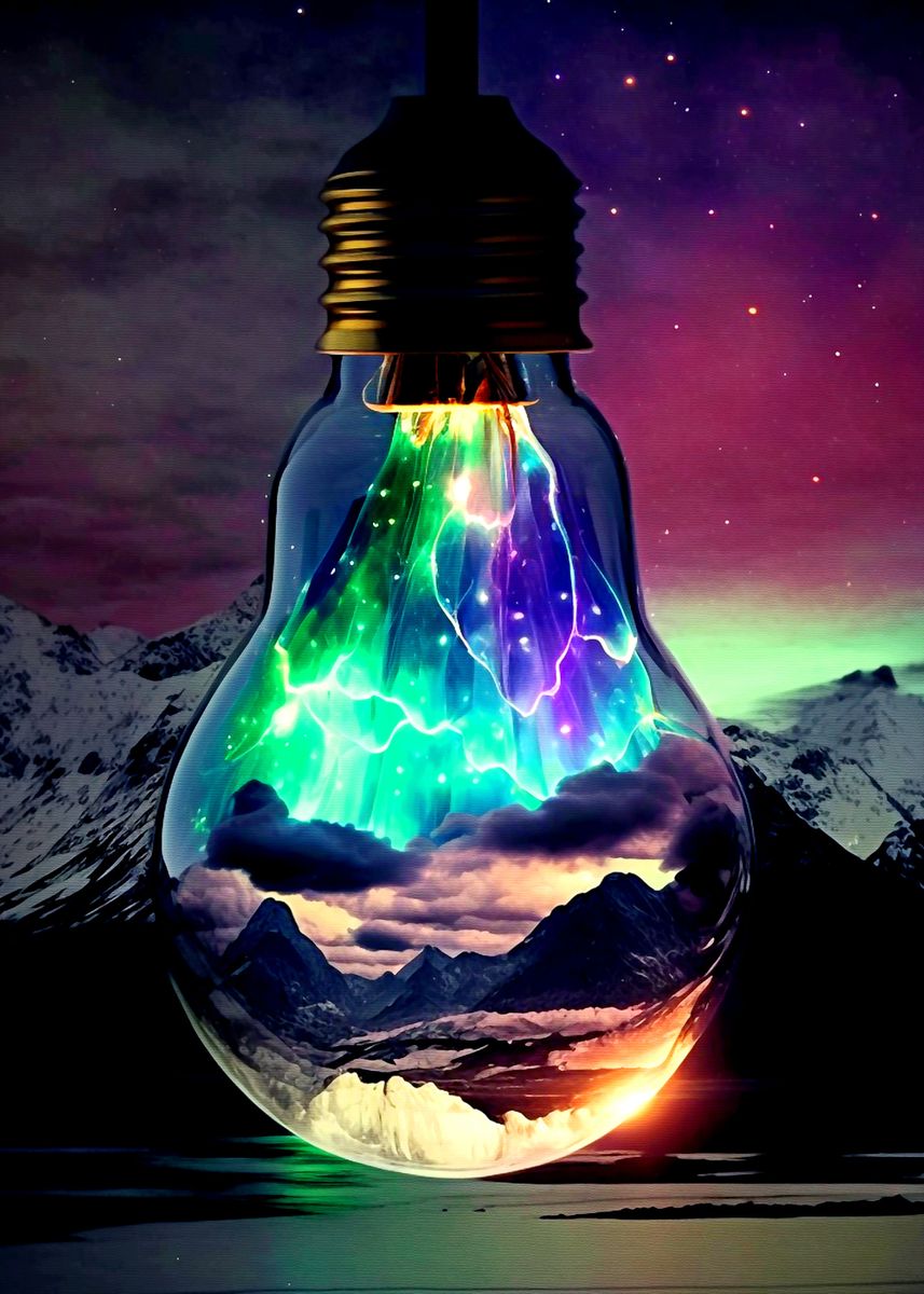 'Fantasy Light Bulb' Poster, picture, metal print, paint by Keanu Reso ...