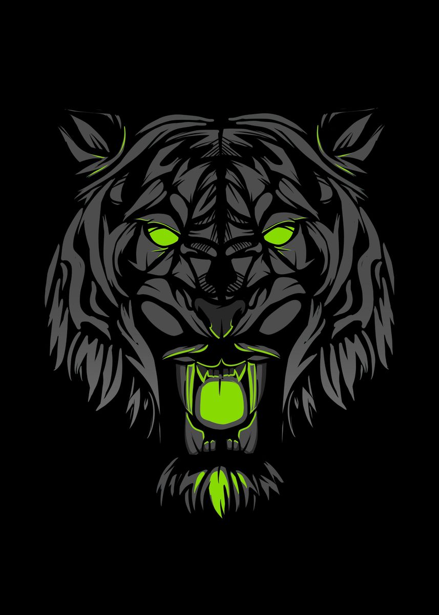 'Tiger with Shadow eye' Poster by P U F F Y | Displate