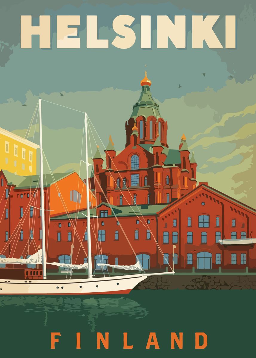 'Travel to helsinki' Poster, picture, metal print, paint by Leonardo ...