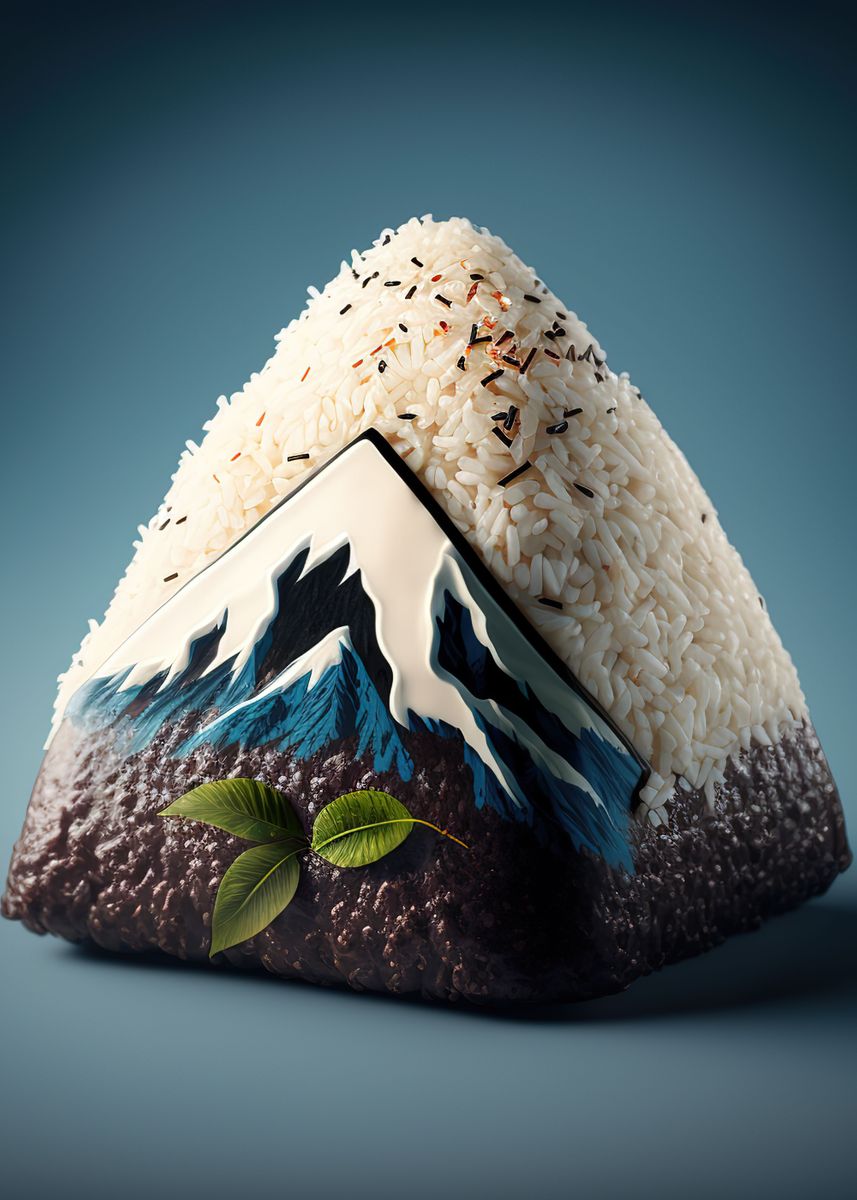 'onigiri ' Poster, picture, metal print, paint by Eudora | Displate
