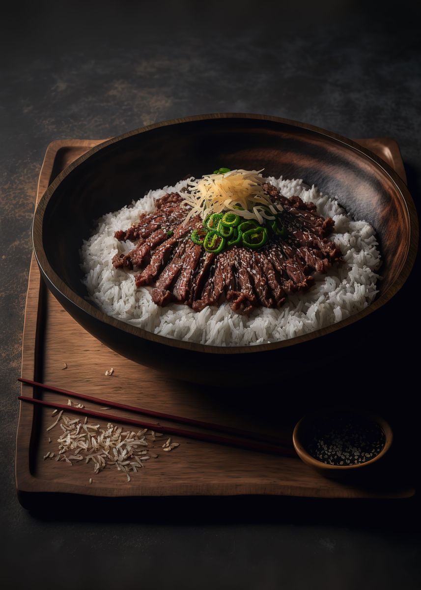 'gyudon rice' Poster, picture, metal print, paint by Elain | Displate