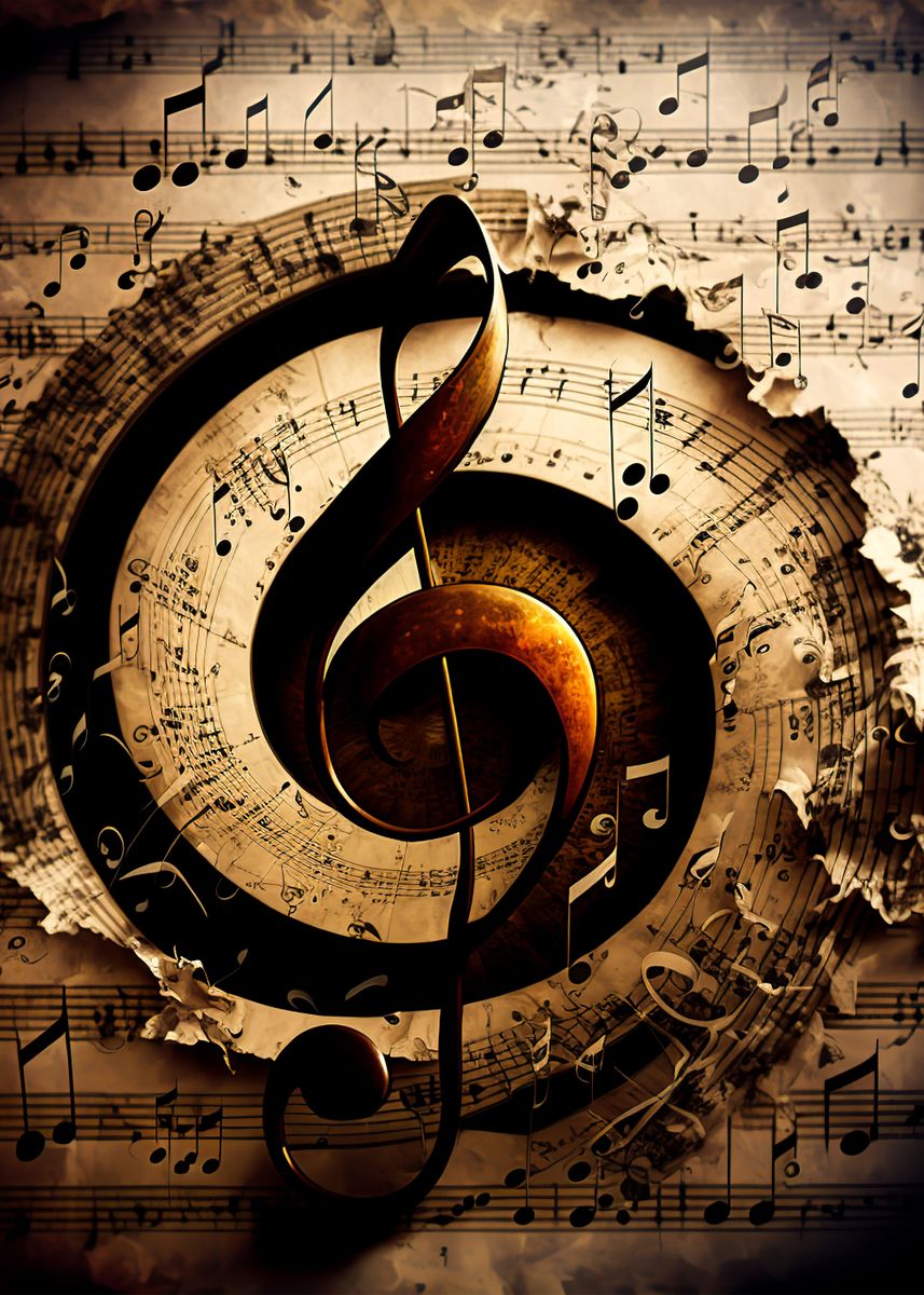 'Sheet music' Poster, picture, metal print, paint by lauren akaety ...