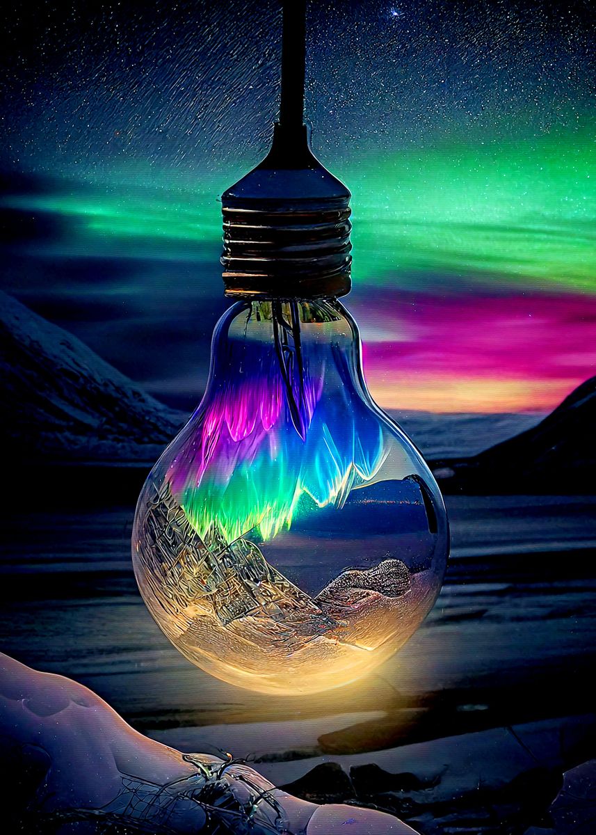 'Fantasy Light Bulb' Poster, picture, metal print, paint by Keanu Reso ...