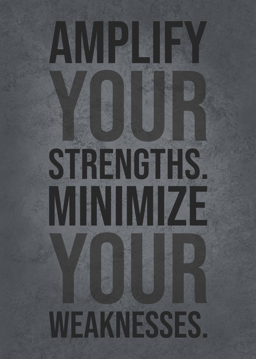'Minimize Your Weaknesses' Poster, picture, metal print, paint by CHAN ...