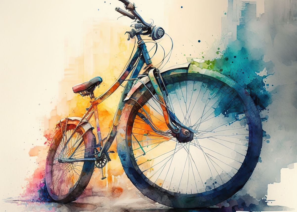 'Bike watercolor ' Poster by Rachelle Mcgrath | Displate