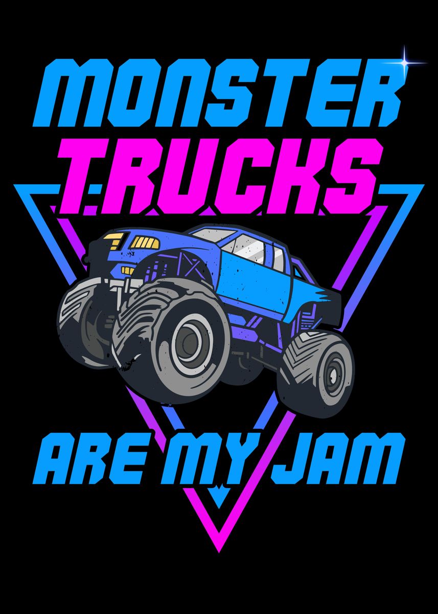 ' Monster Trucks Vaporwave' Poster, picture, metal print, paint by ...