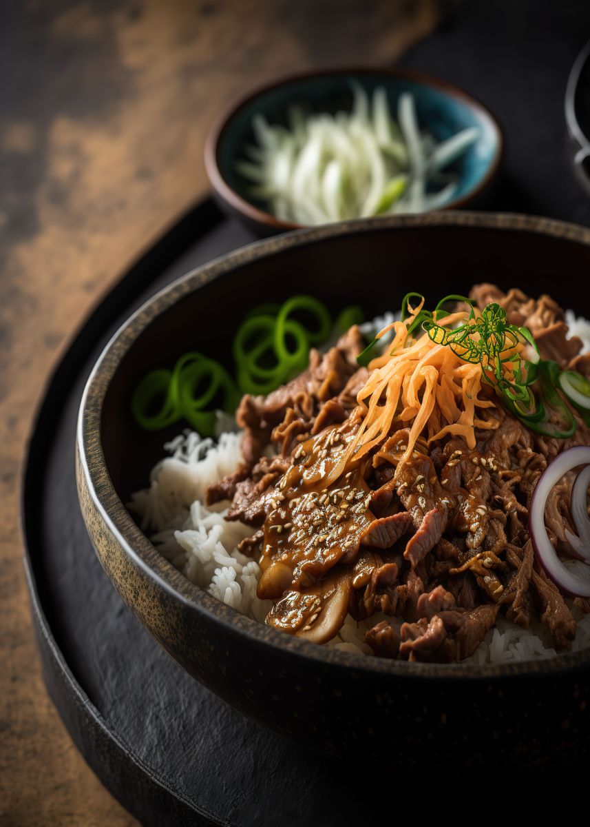 'gyudon rice' Poster, picture, metal print, paint by Elain | Displate