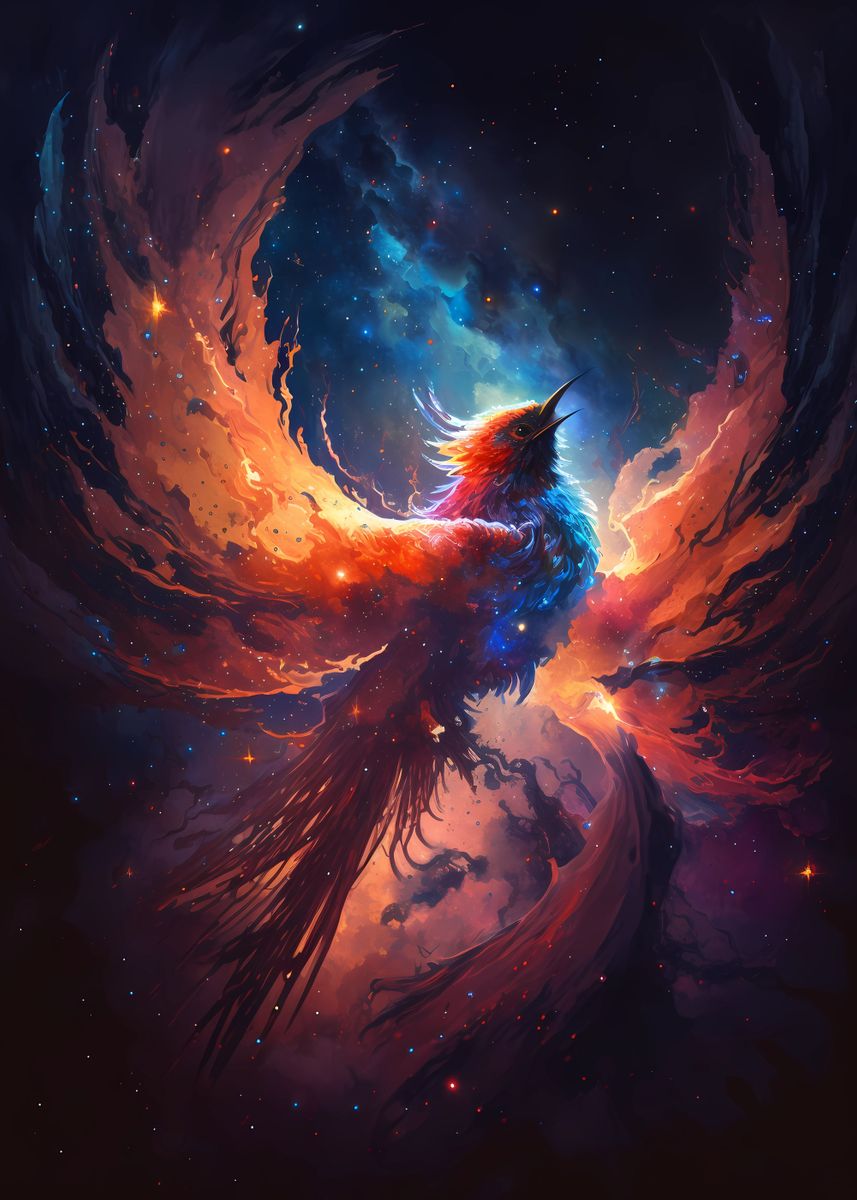 'Cosmic Space Phoenix' Poster, picture, metal print, paint by Epsilite ...