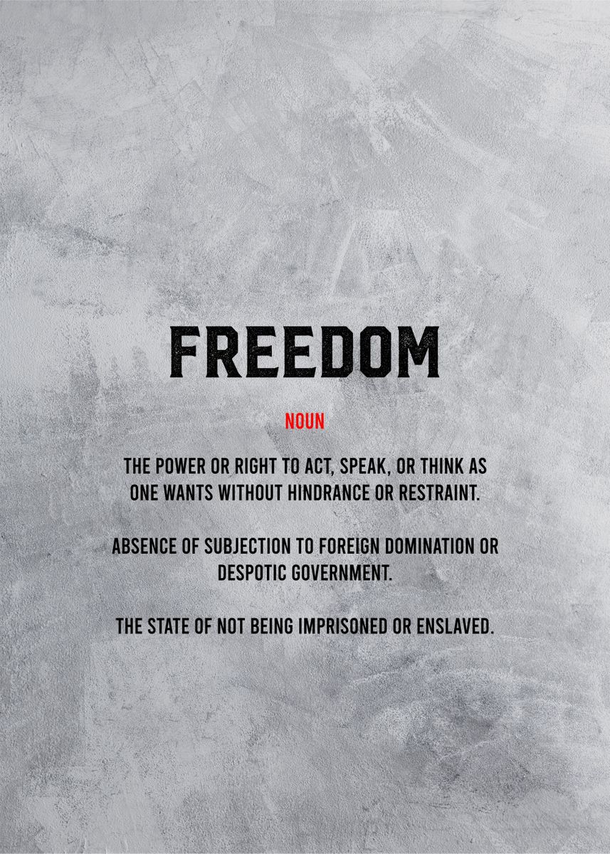 'freedom' Poster by Bestselling Displate | Displate