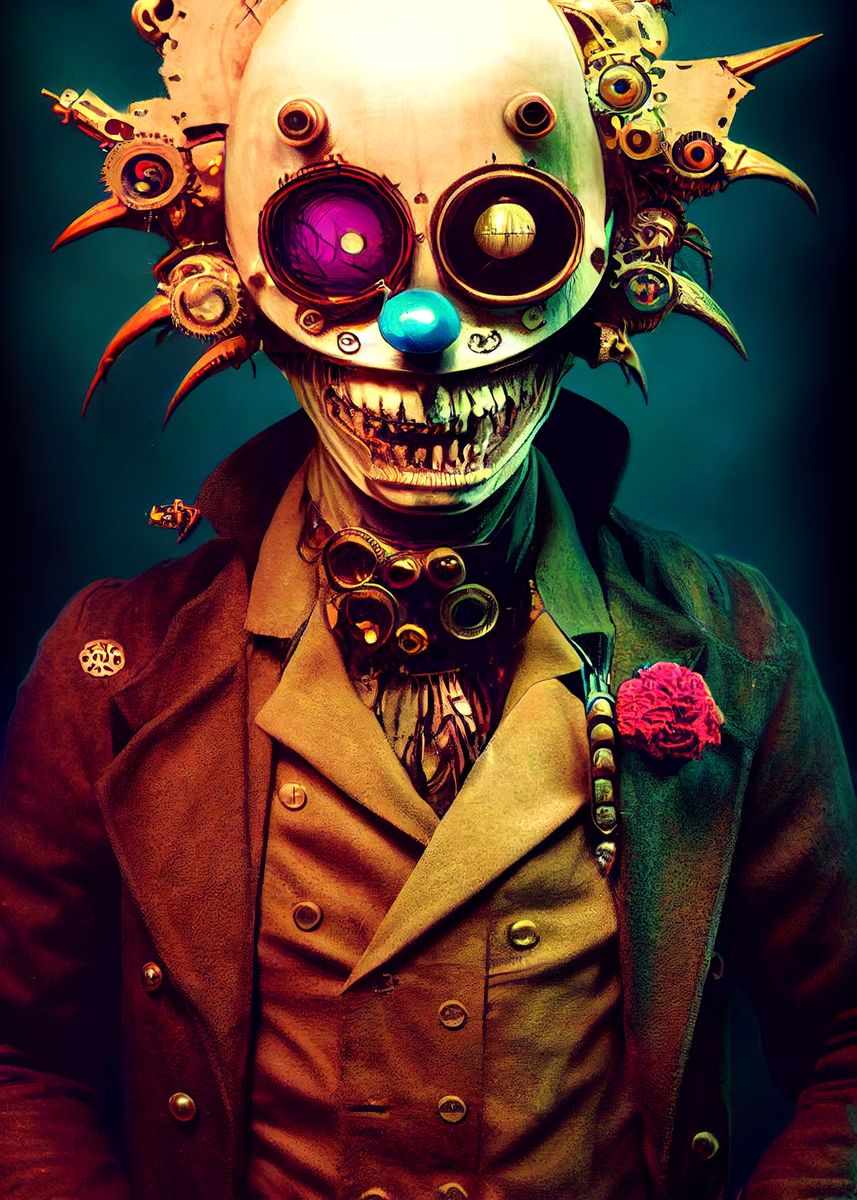 '54 Steampunk Devil Clown' Poster, picture, metal print, paint by Ralph ...