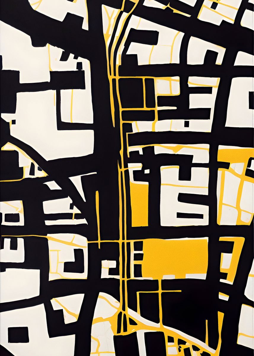 'Abstract New York City' Poster, picture, metal print, paint by BluePinkPanther | Displate