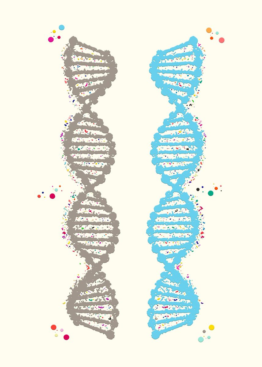 'Dna Double Helix' Poster, picture, metal print, paint by Dutton ...