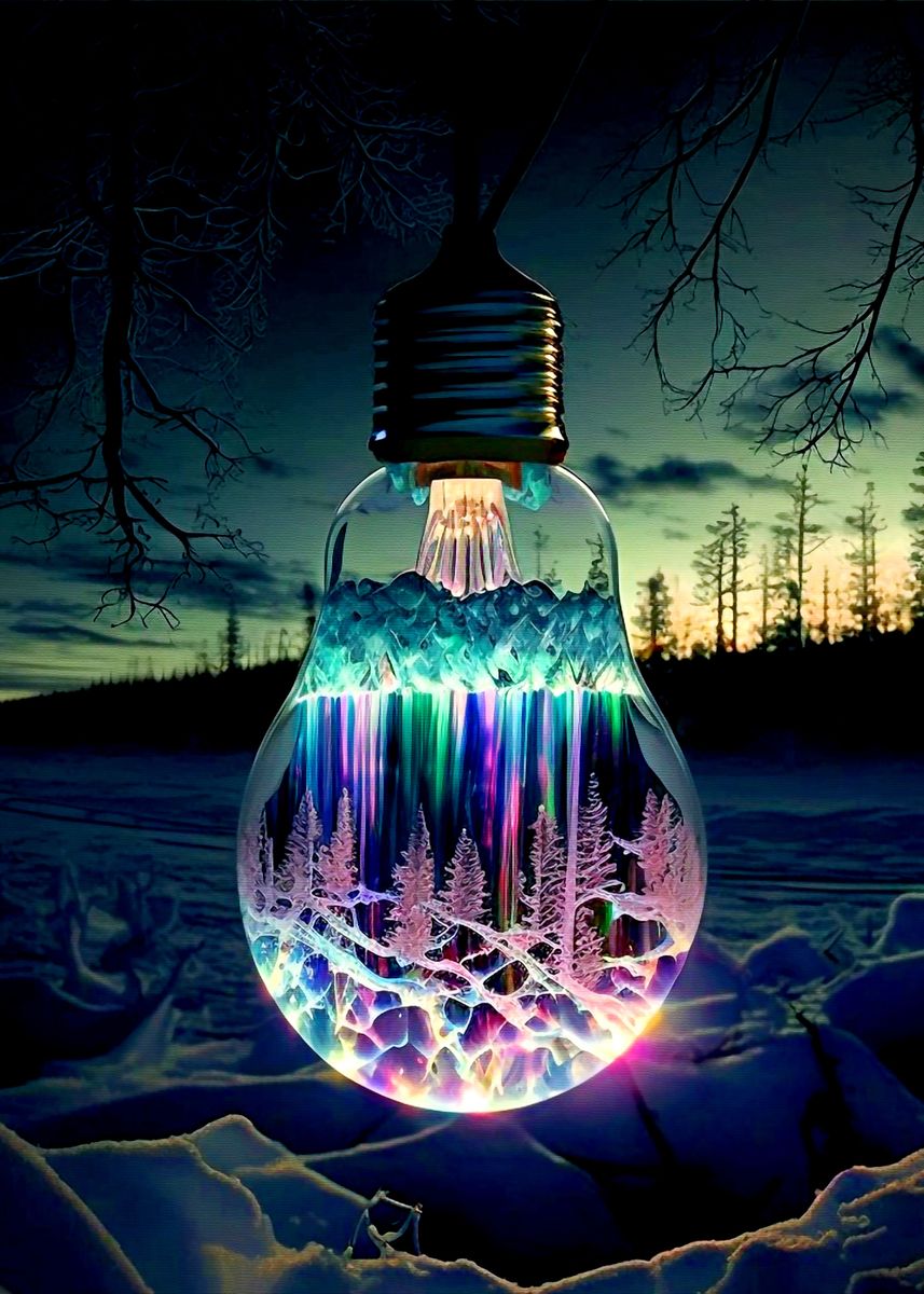 'Fantasy Light Bulb' Poster, picture, metal print, paint by Keanu Reso ...