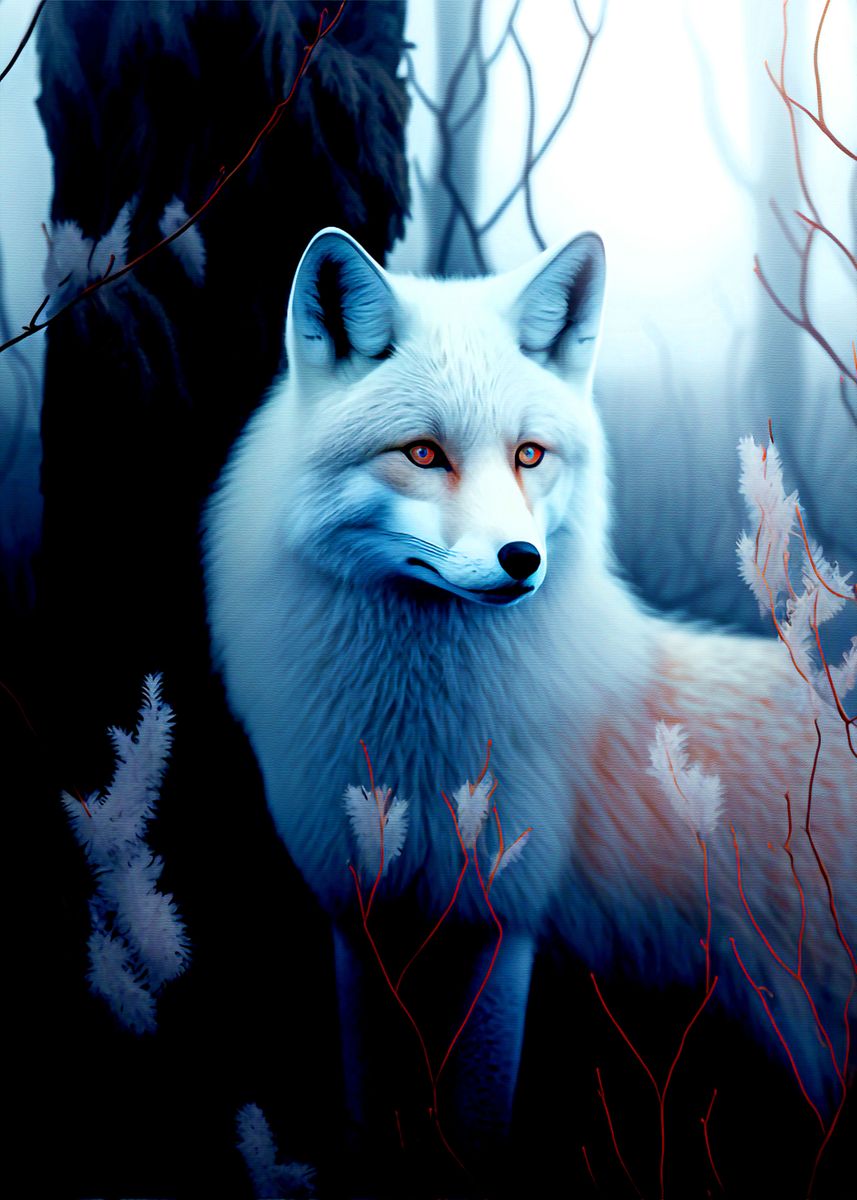 'Fox' Poster, picture, metal print, paint by Tiker Arts | Displate