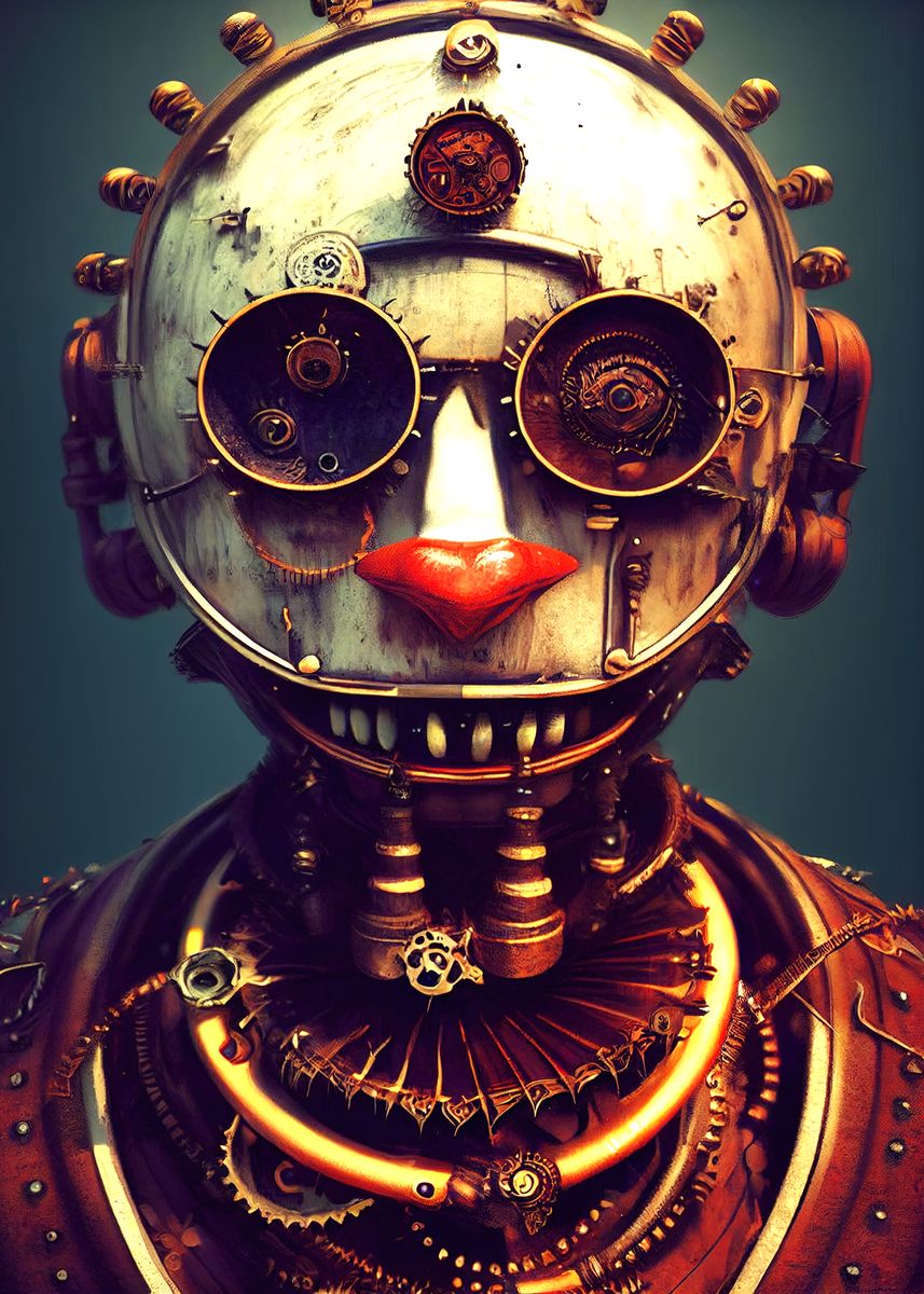 '58 Steampunk Devil Clown' Poster, picture, metal print, paint by Ralph ...