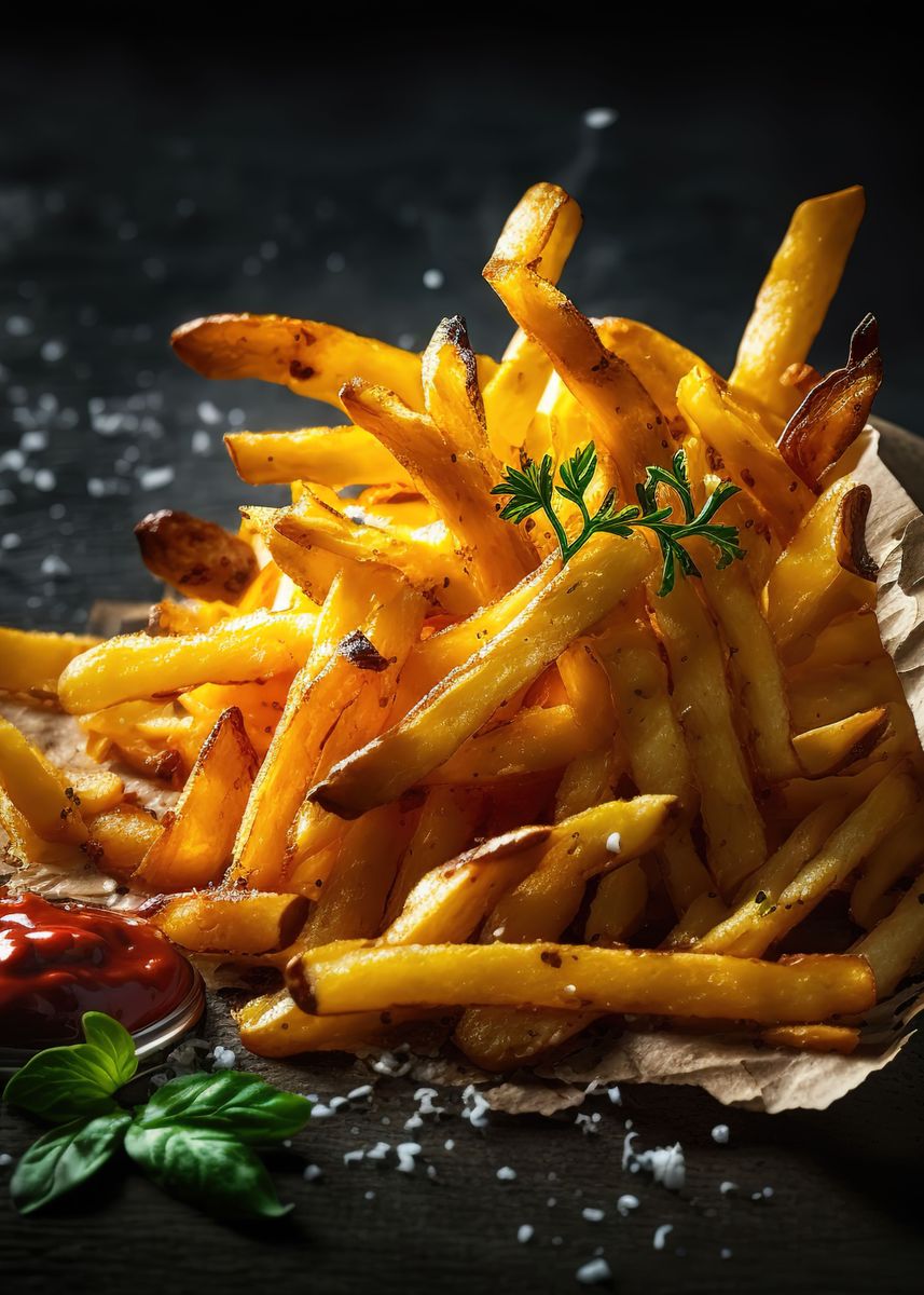 'fries ' Poster, picture, metal print, paint by Jena | Displate