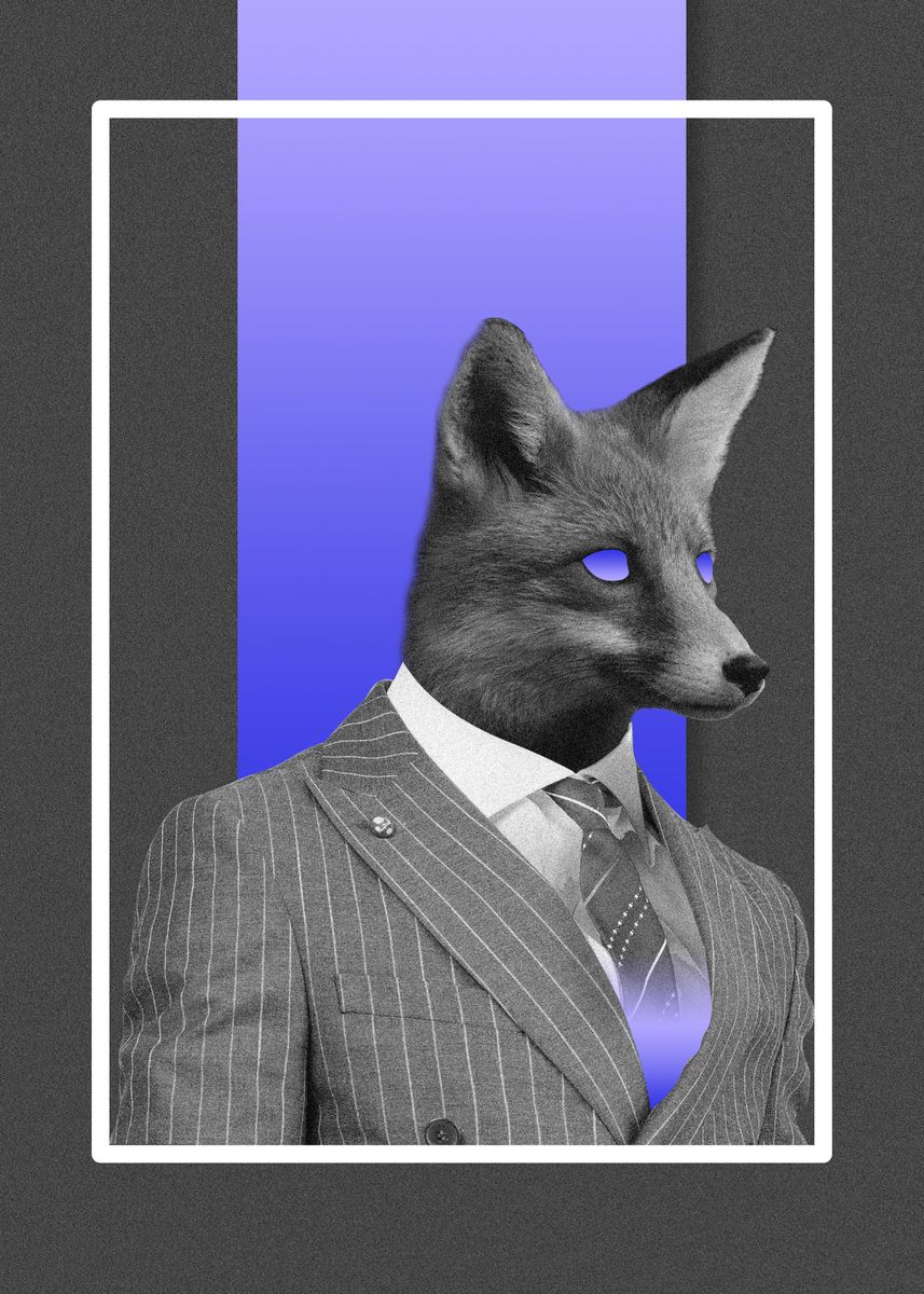 'Sire Fox' Poster, picture, metal print, paint by Adiodec Art | Displate