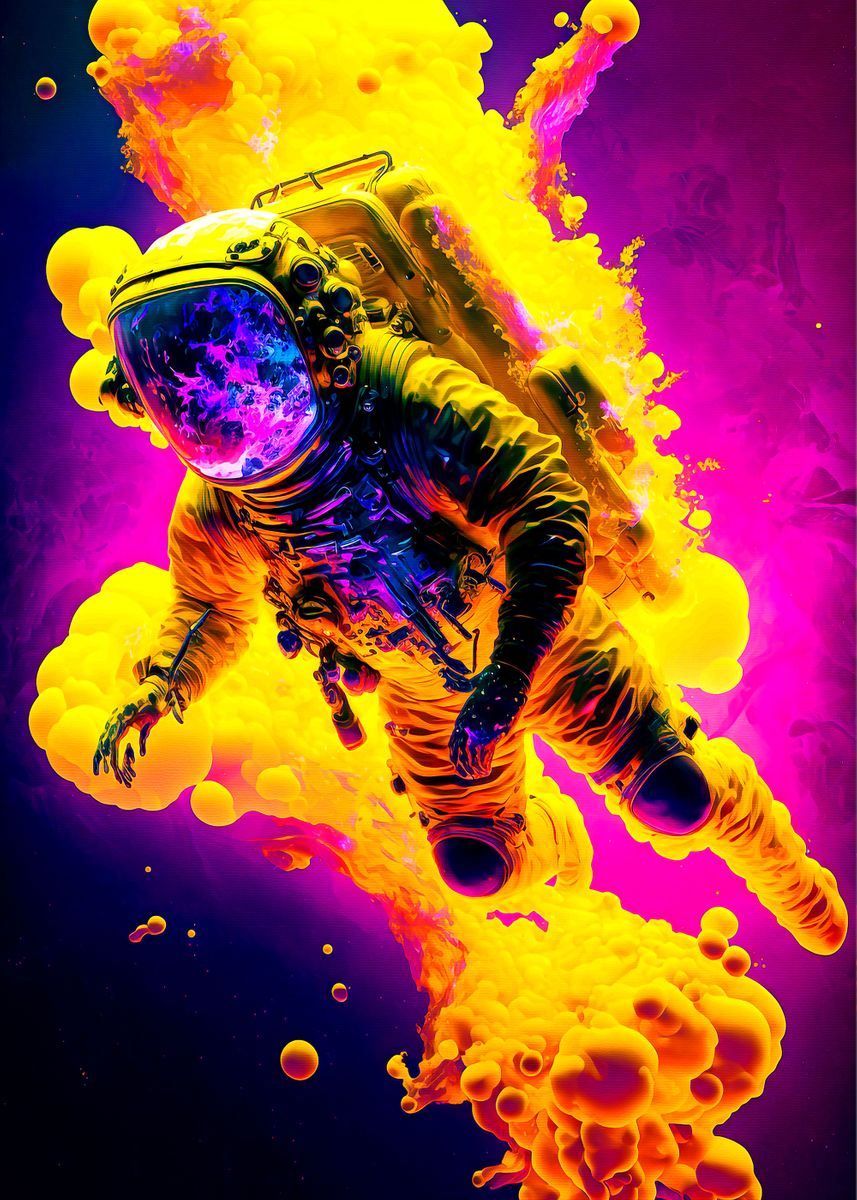 'Colorful Astronaut' Poster, picture, metal print, paint by tona Billi ...