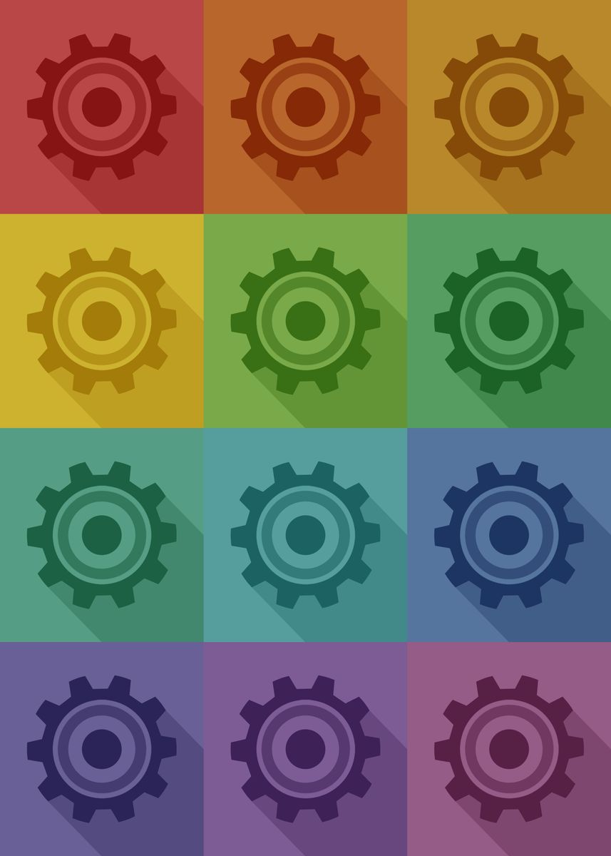 'Engineer Gears Pop Art' Poster by 84PixelDesign | Displate