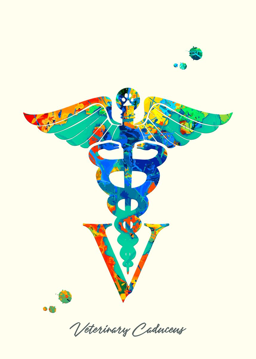 'Veterinary Caduceus' Poster, picture, metal print, paint by Vincent ...