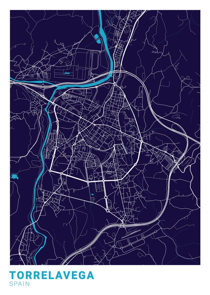 'Torrelavega City Map' Poster by Trulaf Design | Displate