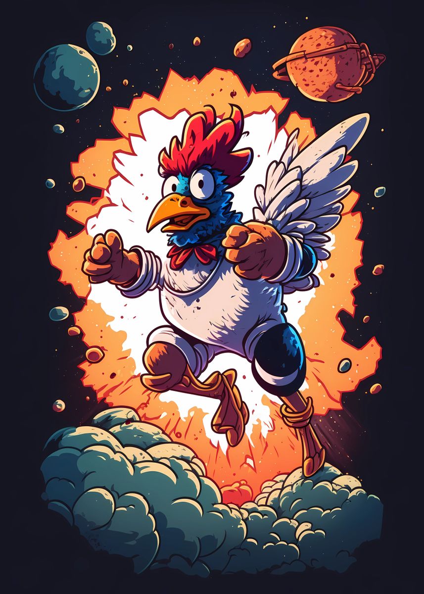 'Sorcery Chicken' Poster, picture, metal print, paint by Leah Decor ...