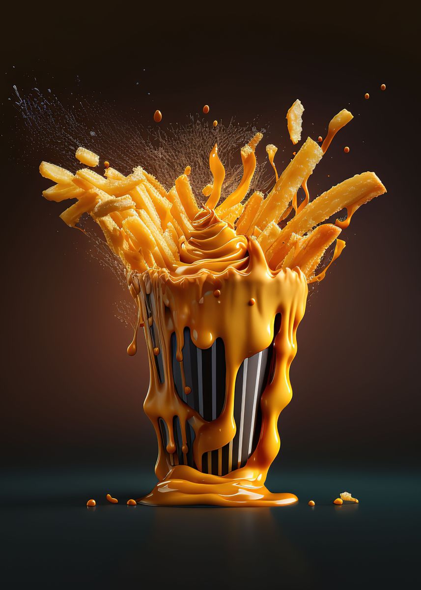 'fries ' Poster, picture, metal print, paint by Jena | Displate