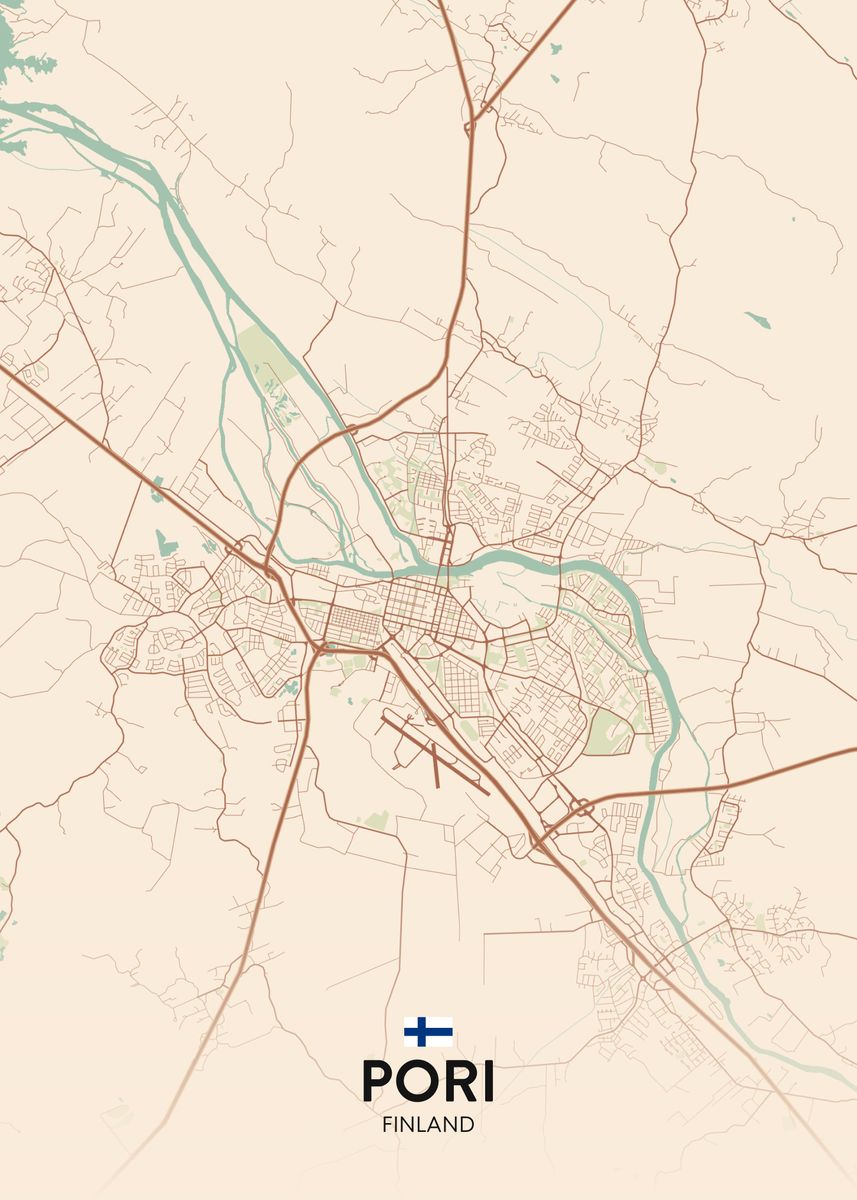 'Pori FI' Poster, picture, metal print, paint by IMR Designs | Displate