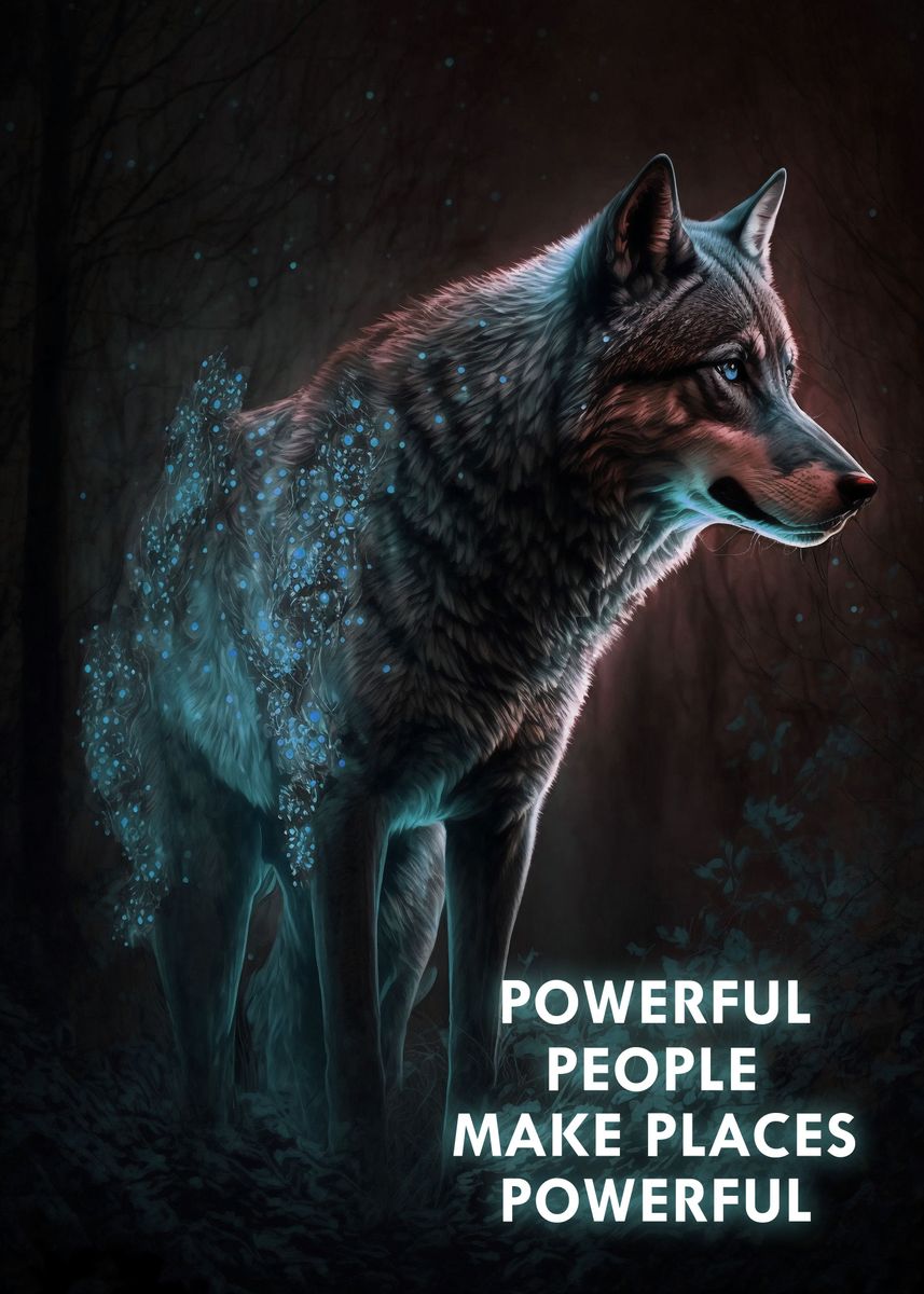 'Wild wolf king Motivation' Poster, picture, metal print, paint by Van ...