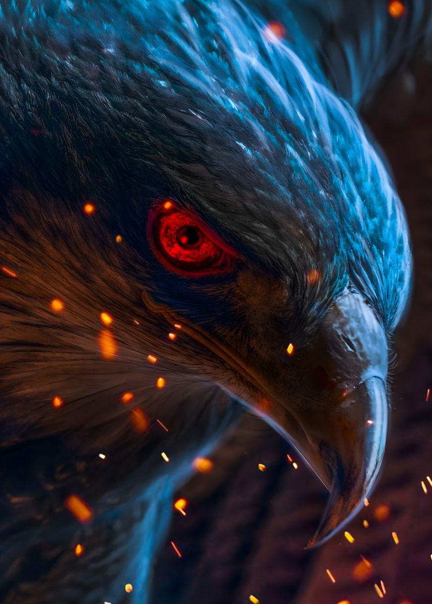 'Red Fire Eagle' Poster, picture, metal print, paint by HOLOSOMNIA ...