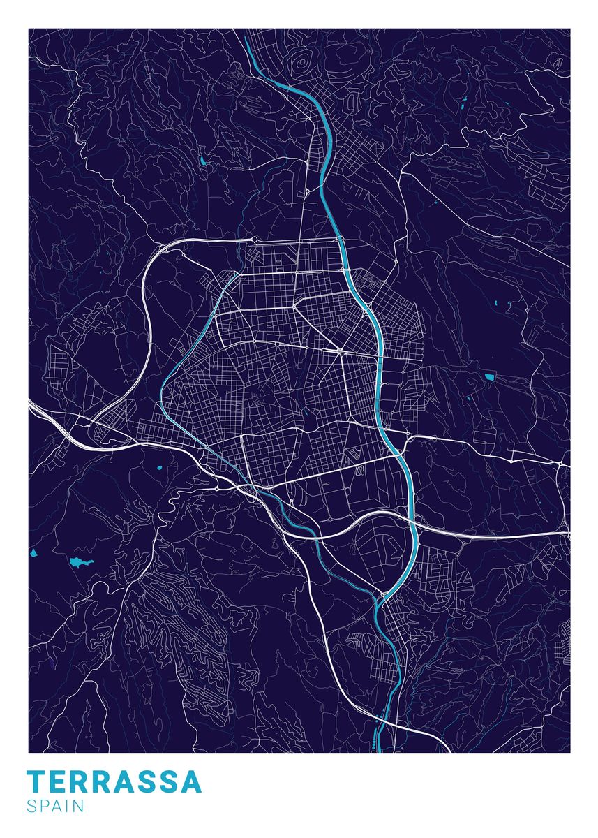 'Terrassa City Map' Poster by Trulaf Design | Displate