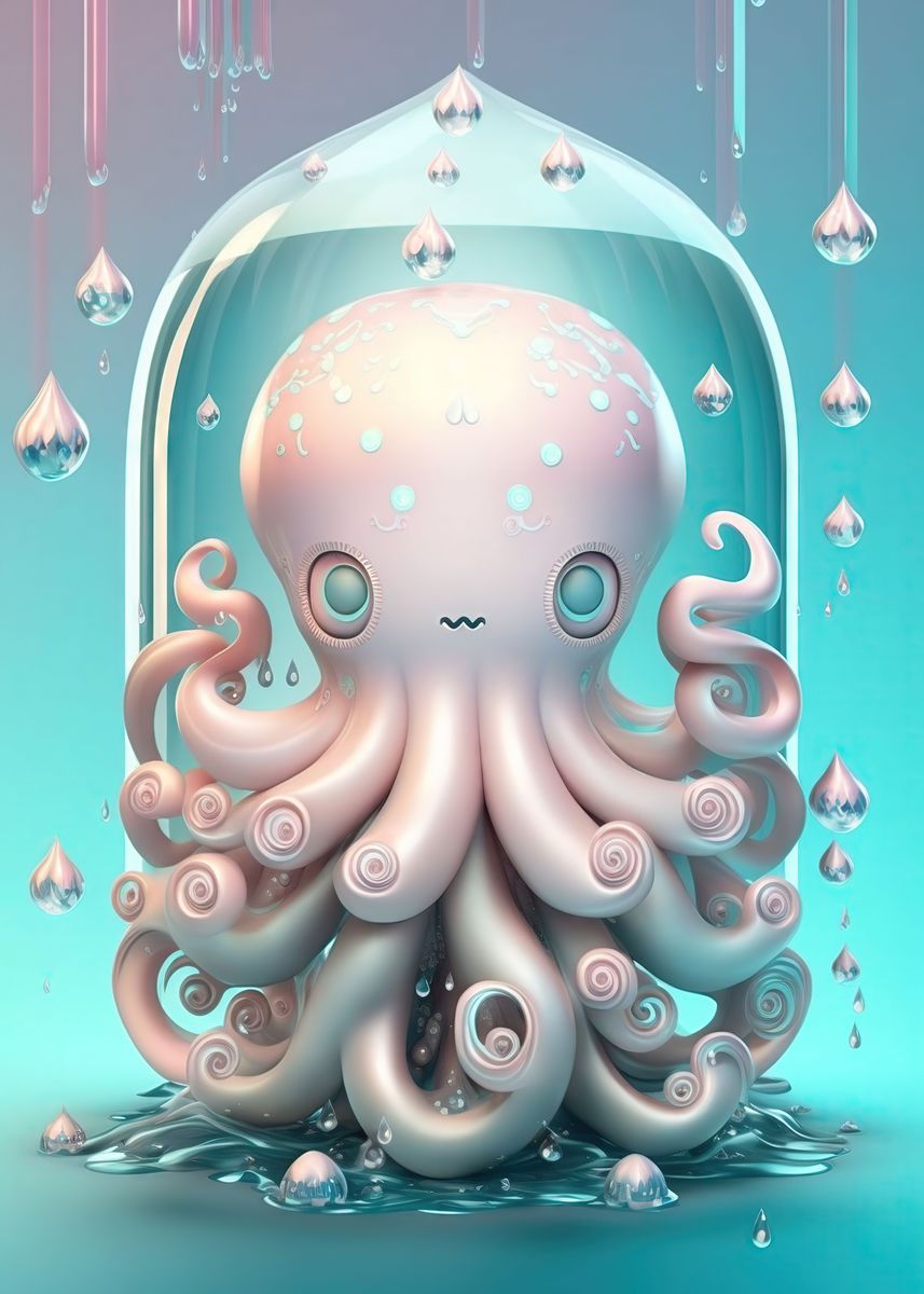 'Octopus Richard' Poster, picture, metal print, paint by Felice Baal ...