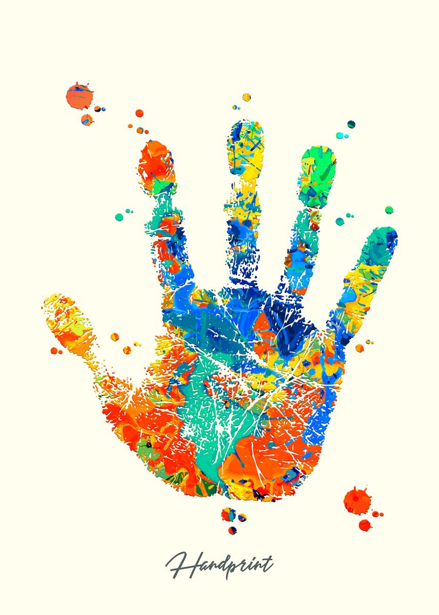 'Handprint' Poster, picture, metal print, paint by Vincent Vorce | Displate